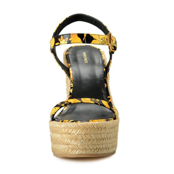 Versace | Shoes | Versace Womens Barocco Floral 0 Leather Ankle Strap ...